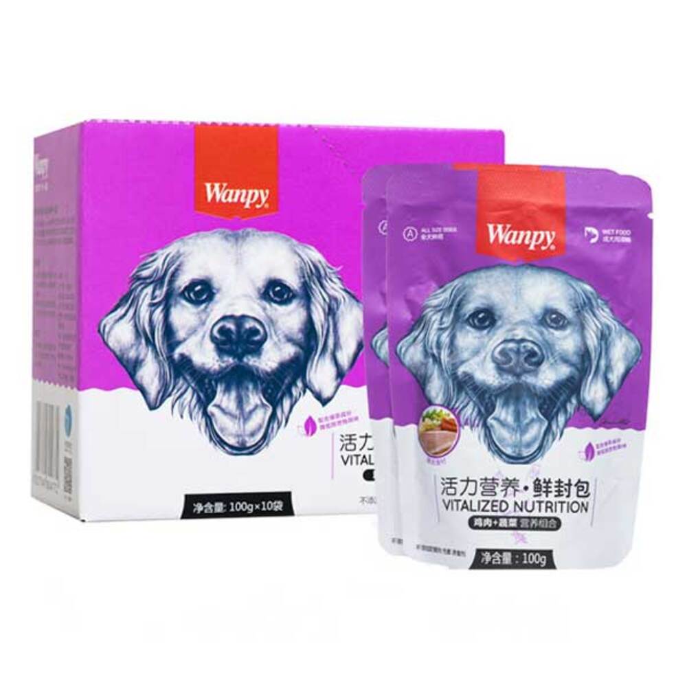 پوچ سگ ونپی طعم مرغ و سبزیجات- Wanpy Pouch Chicken & Vegetables - Food4Pets